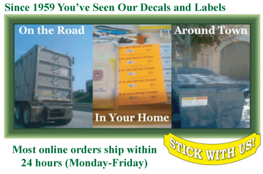 Waste Decals, Waste Stickers, Container Decals, Recycling Decals, Bag ...